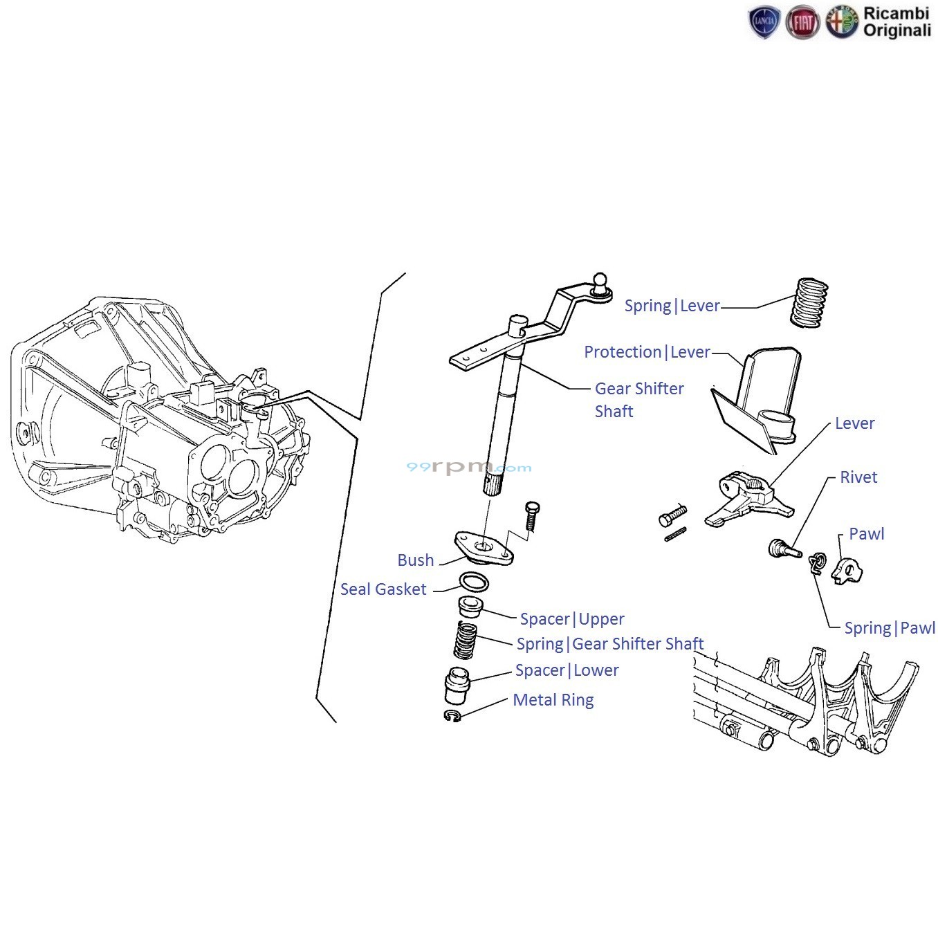 FIAT Linea: Gear Shifter Shaft