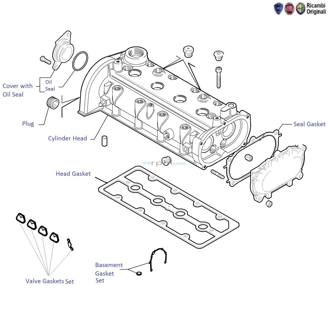 FIAT Linea 1.4 Tjet: Cylinder Head Components