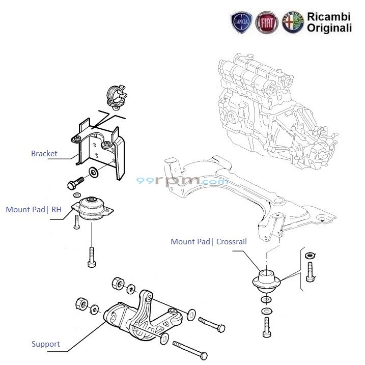 Fiat Palio, Siena 1.2: Engine Mounts