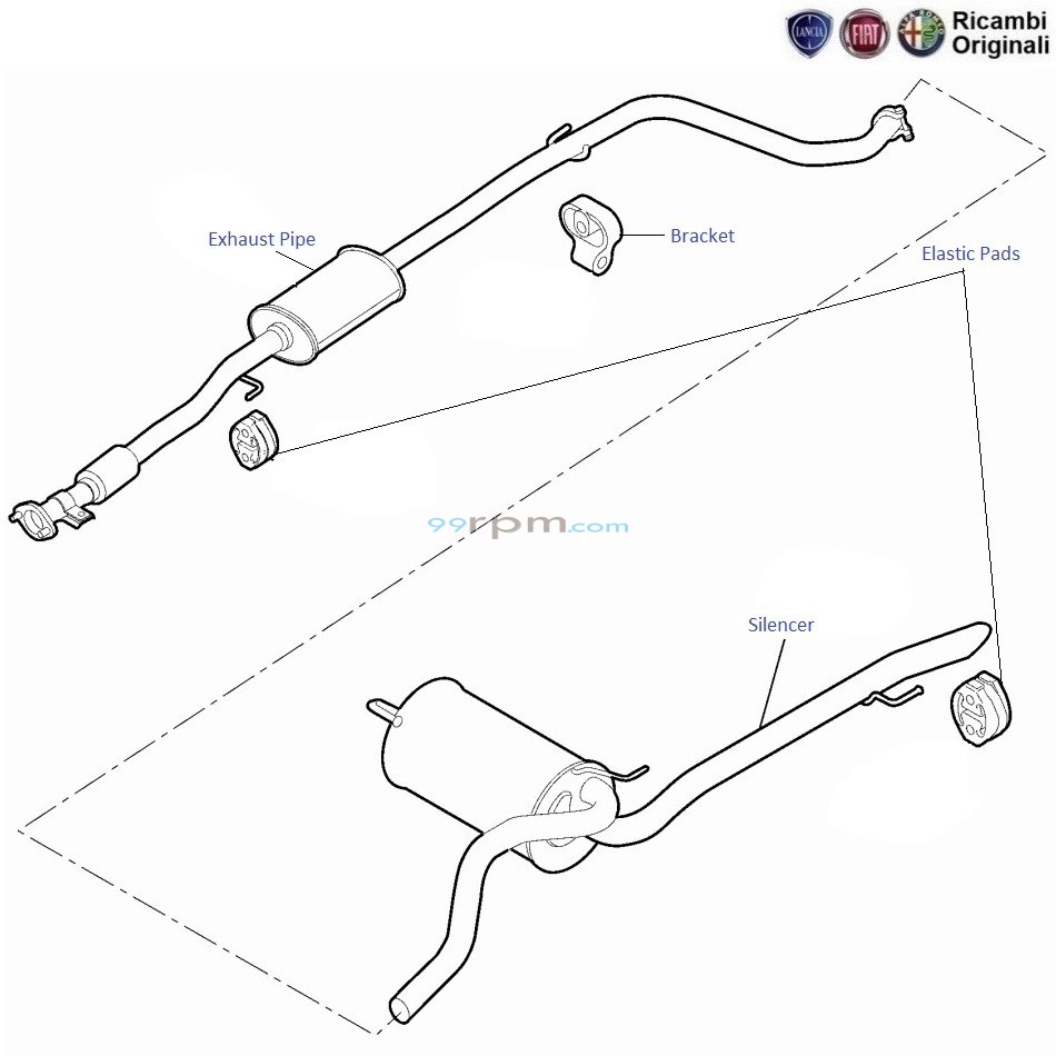 FIAT Linea 1.4 TJet Petrol: Exhaust Pipes