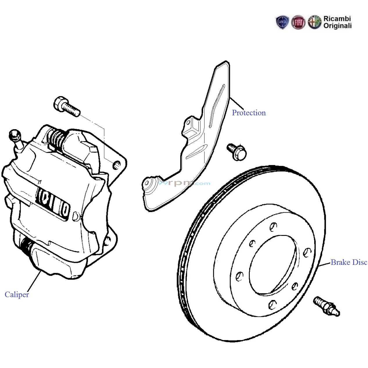 FIAT Palio: Front Brake Disc & Caliper