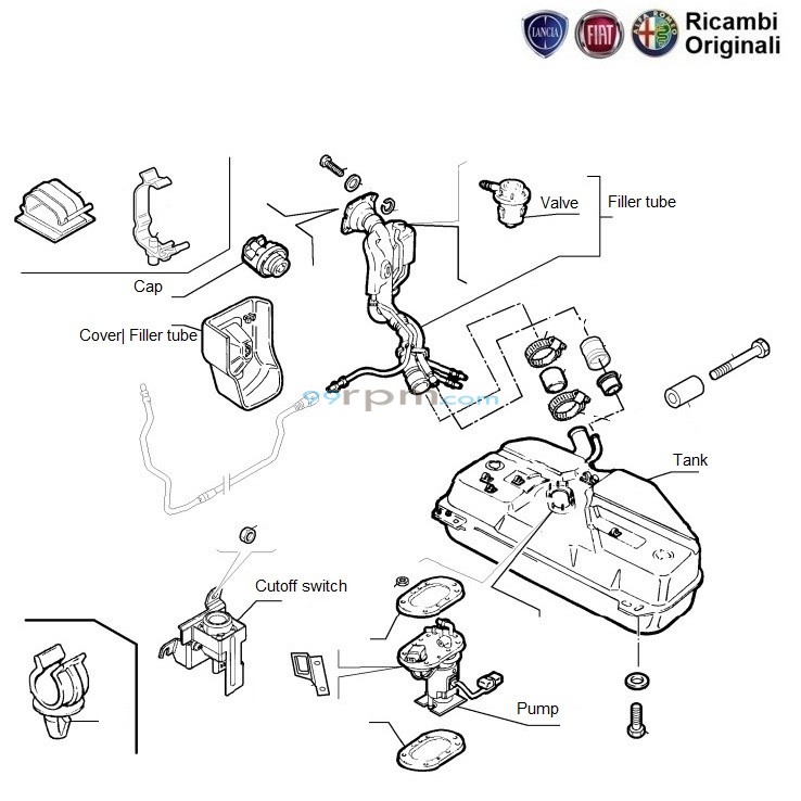Fiat Palio Stile 1.3 mjd diesel: Fuel Tank, Pump, Pipe
