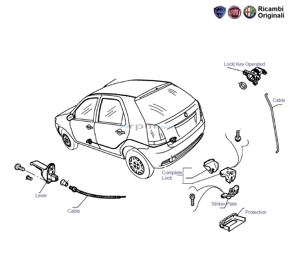 FIAT Palio Stile: Lock & Cable Rear Hatch/Dicky Door