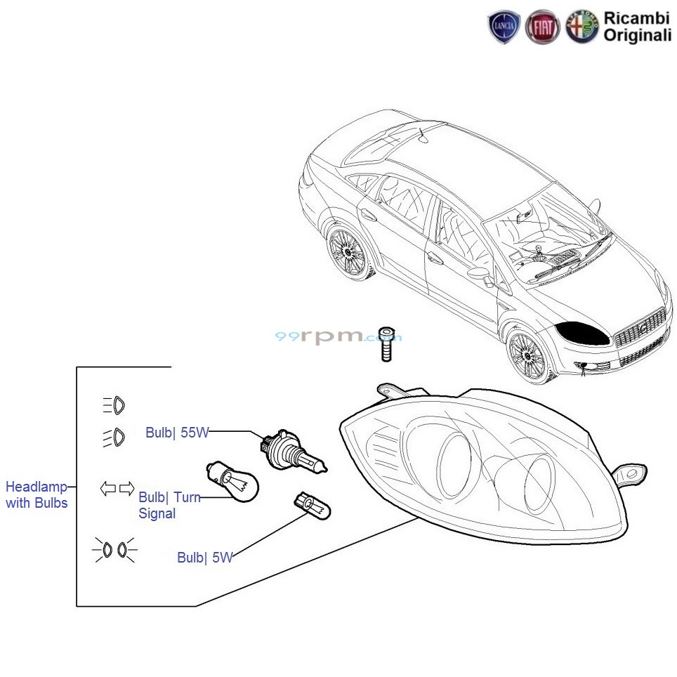 FIAT Linea : Headlamp