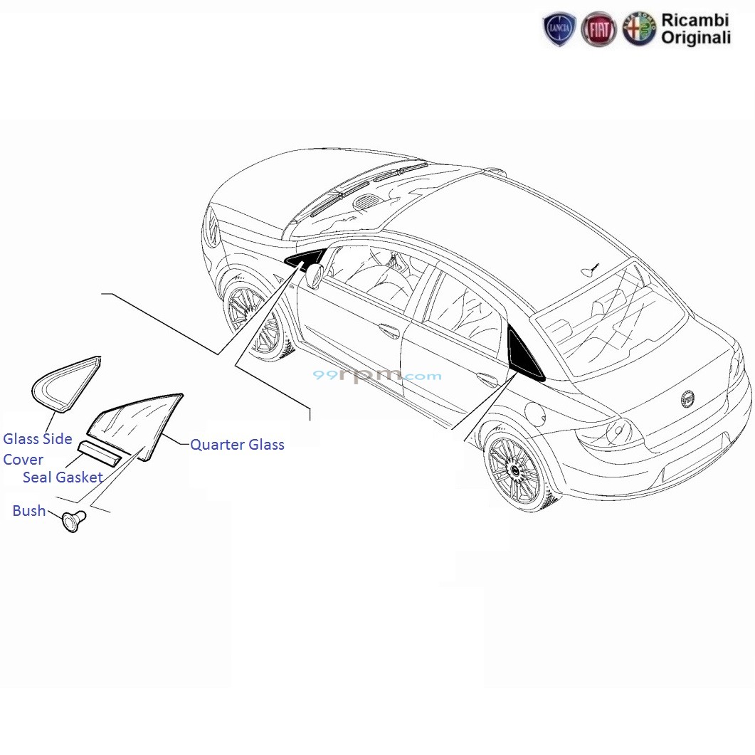 Fiat Linea: Front Left Quarter Glass