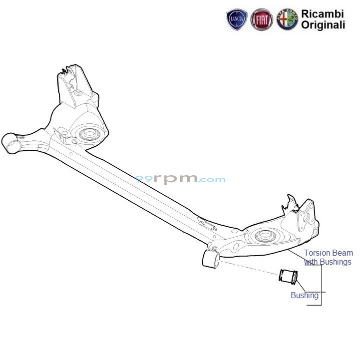 FIAT Punto: Rear Suspension Tosion Beam, Dead Twist Axle
