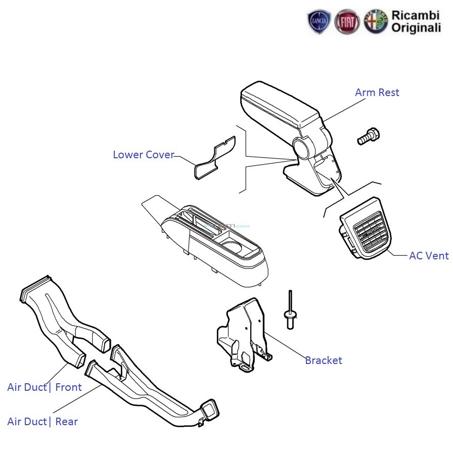 Fiat Linea: Arm Rest and Rear AC Vents