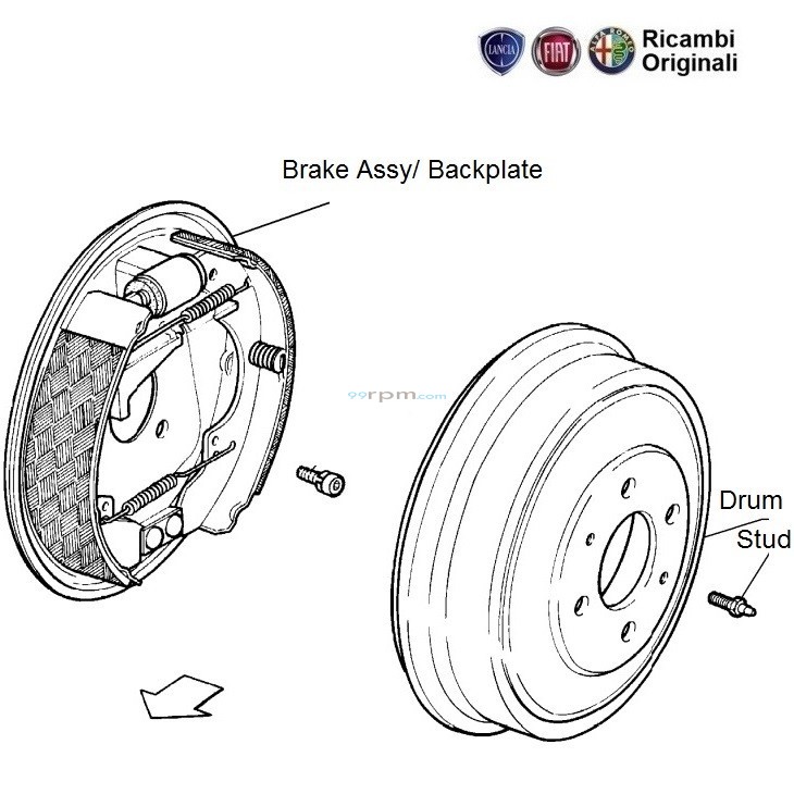 FIAT Palio, Petra: Rear Brake Backplate & Drum