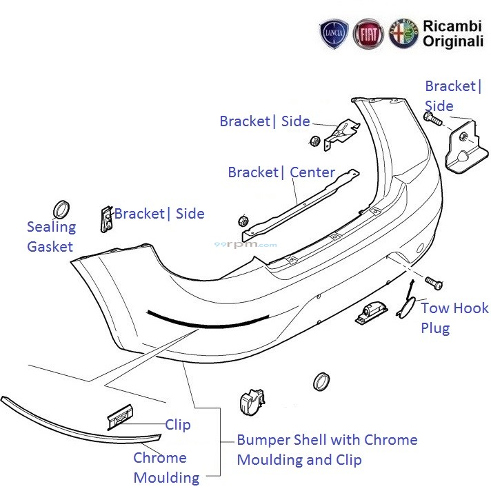 FIAT Linea: Rear Bumper, Chrome