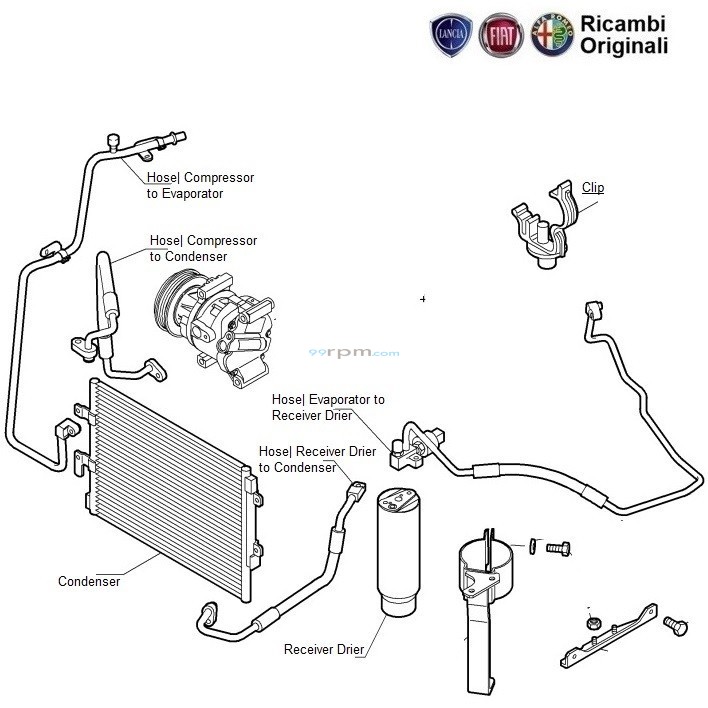 FIAT Palio Stile 1.3 Multijet Diesel: AC Condenser & pipes