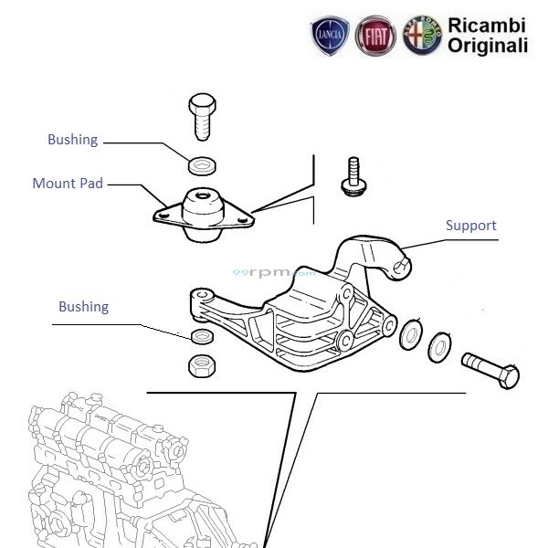Fiat Palio, Siena 1.2: Engine B-Mount