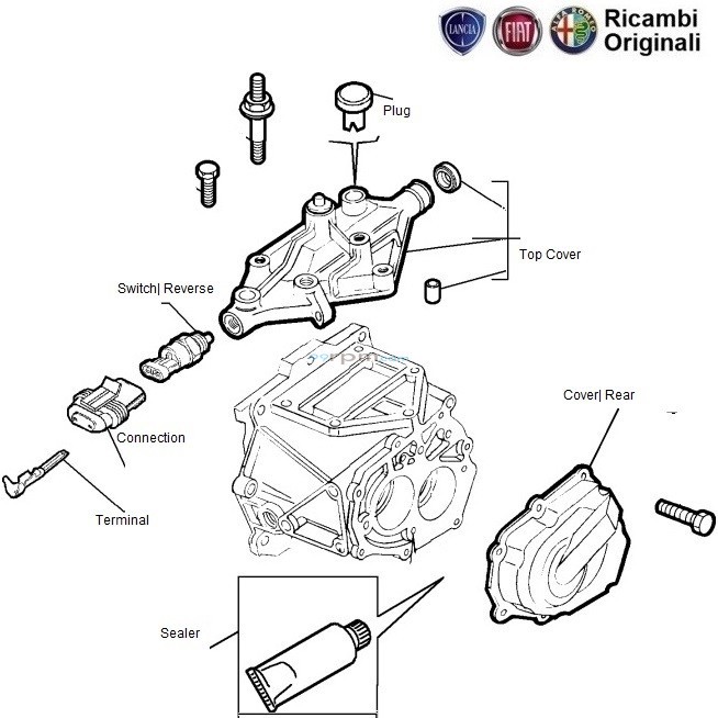 FIAT Palio: Gearbox Covers, Top Cover, reverse Switch