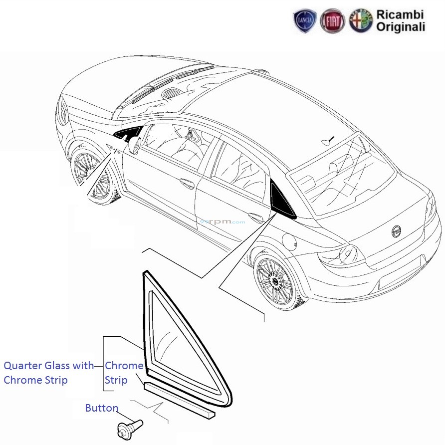 FIAT Linea: Rear LH quarter glass