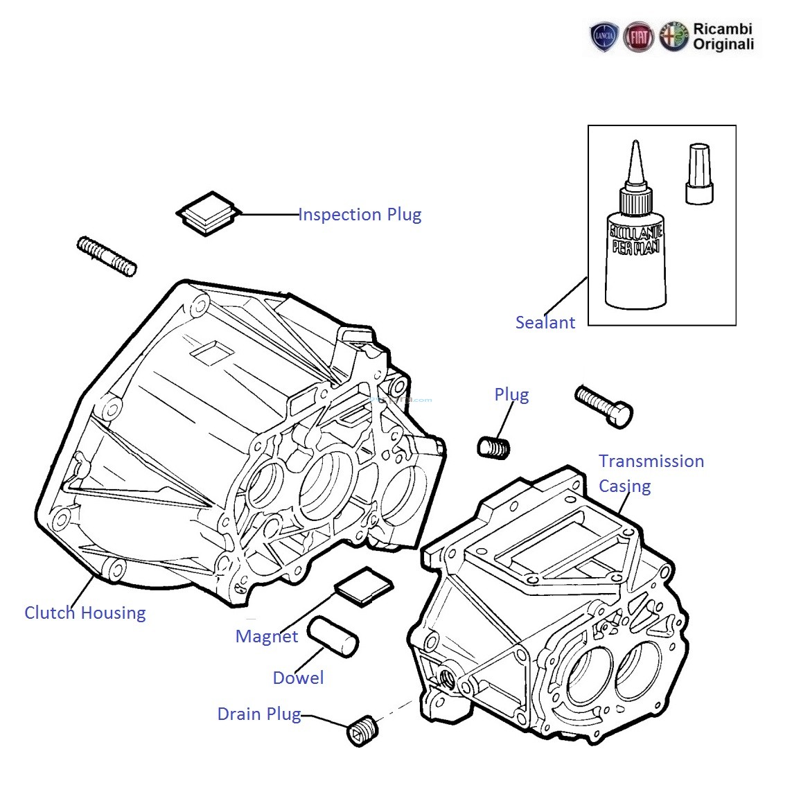 FIAT Palio 1.6 Petrol: Transmission Casing & Clutch Housing