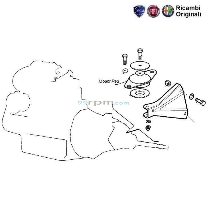 Gearbox side Engine Mount Pad: FIAT Uno