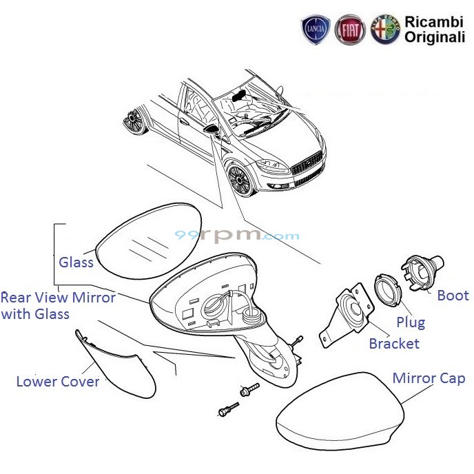 Fiat punto side mirror replacement store