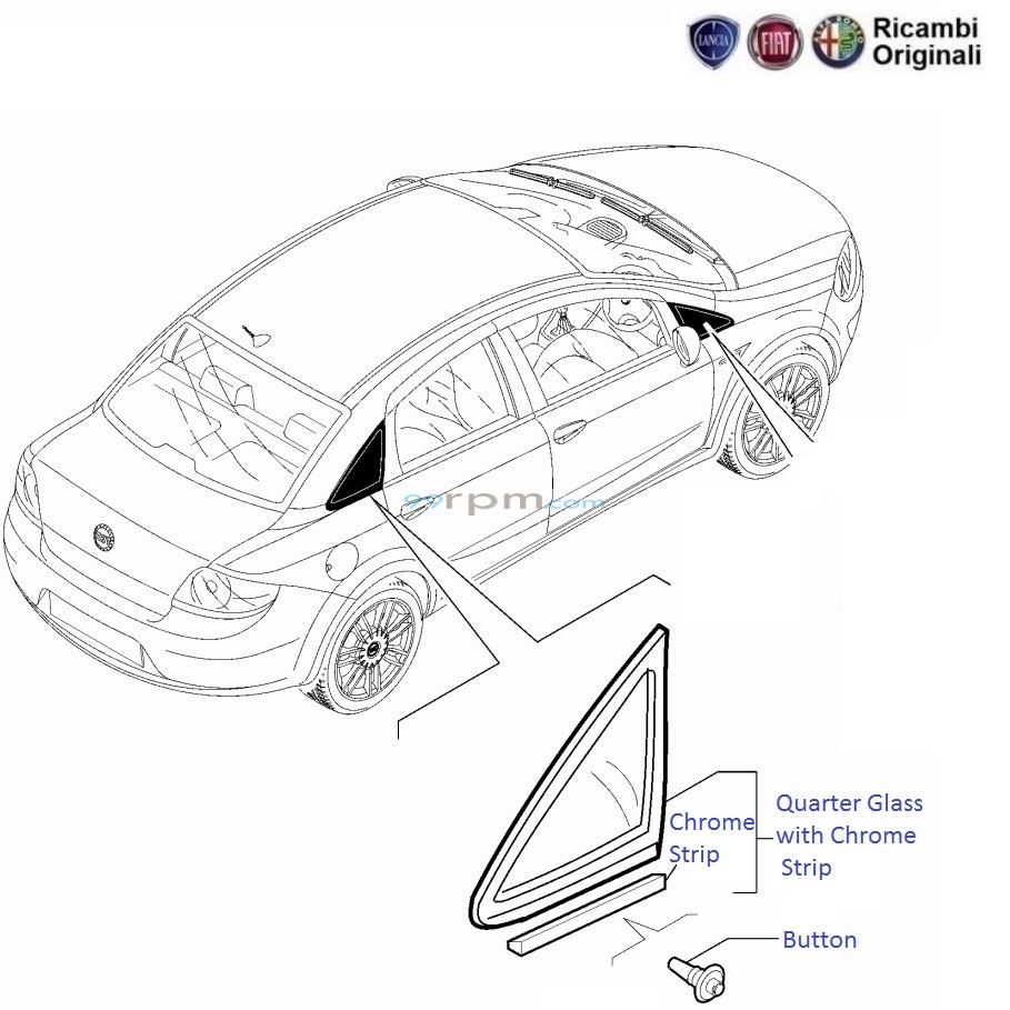 FIAT Linea: Rear RH quarter glass