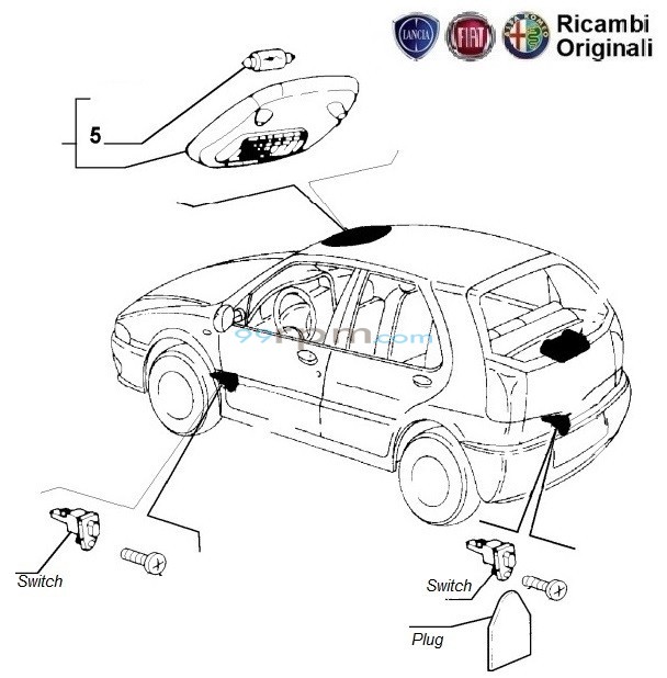 Fiat Palio: Interior Roof Lamp/ Light