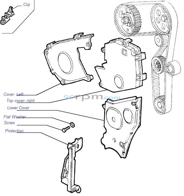 Fiat Genuine Timing belt cover & related fittings for Fiat Palio ...