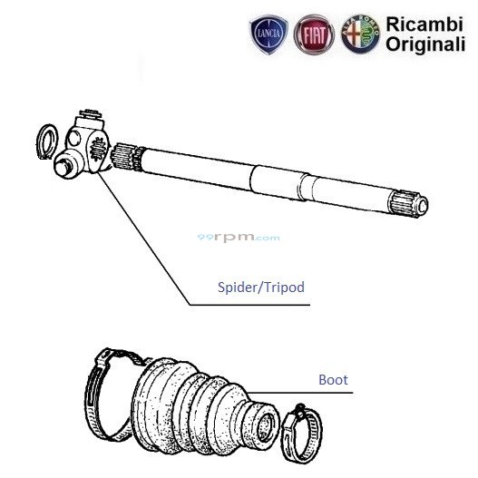Fiat Palio, Siena 1.2 Drive(axle) Shaft Boots