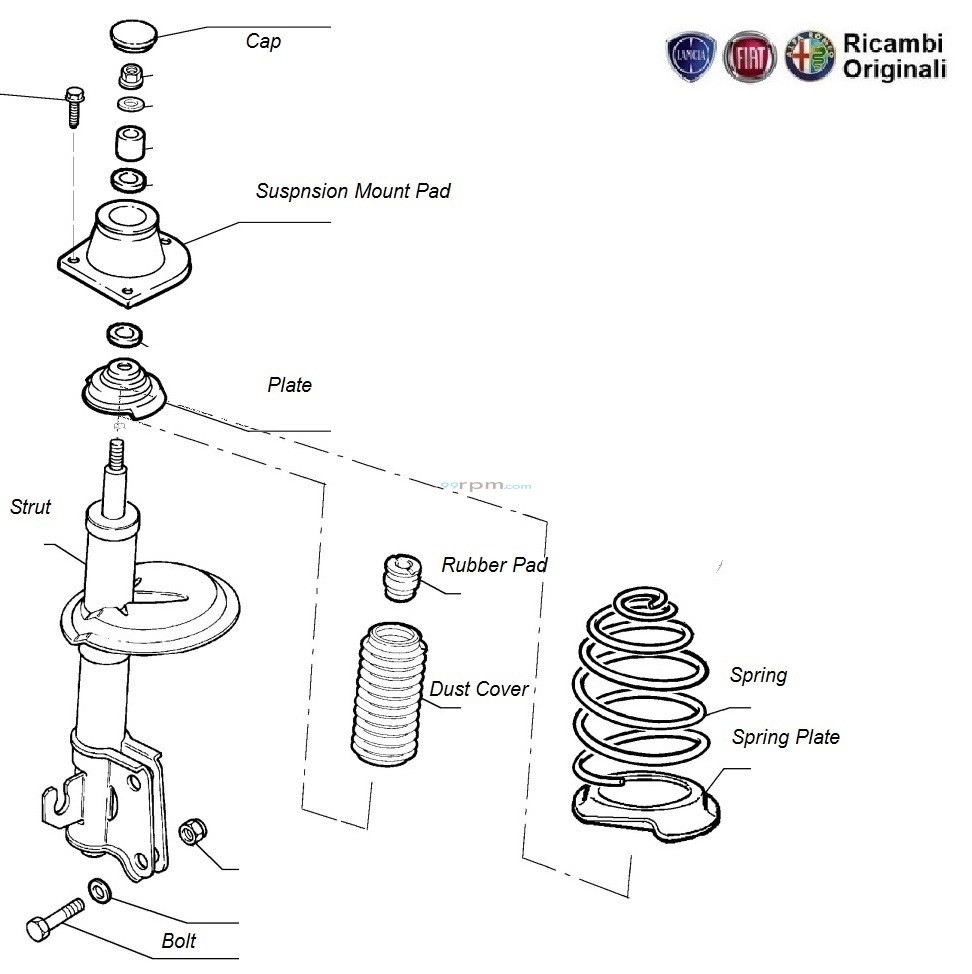 Front Suspension, Strut, Pads: FIAT Palio 1.6