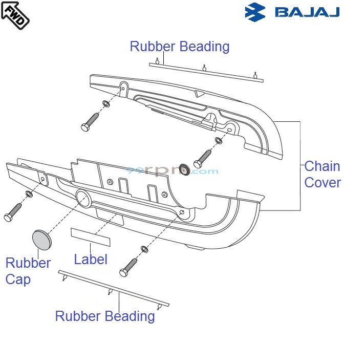 Bajaj Pulsar 150 UG4 DTS-i: Chain Cover