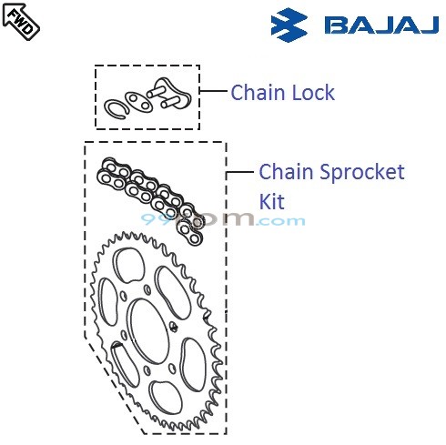 Bajaj Pulsar 220F DTSi: Chain Sprocket Kit