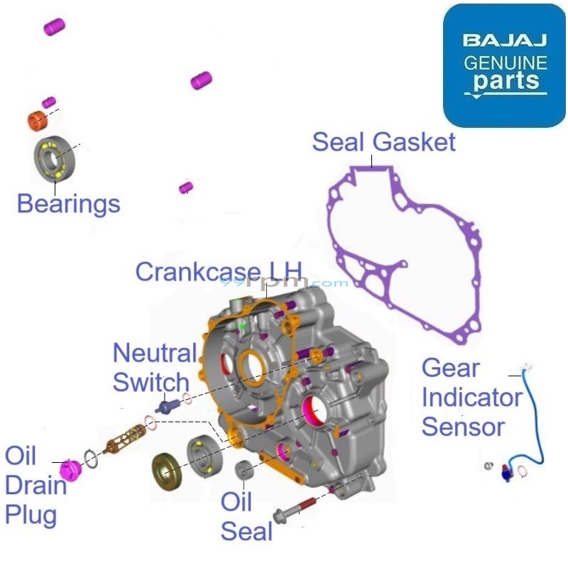Bajaj Pulsar NS160 (LED Lamp, 2024): Crankcase LH