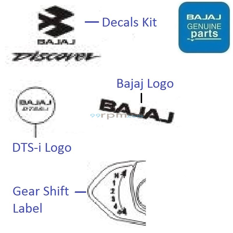 Bajaj Discover 100 4G (2012-2015): Logo & Decals