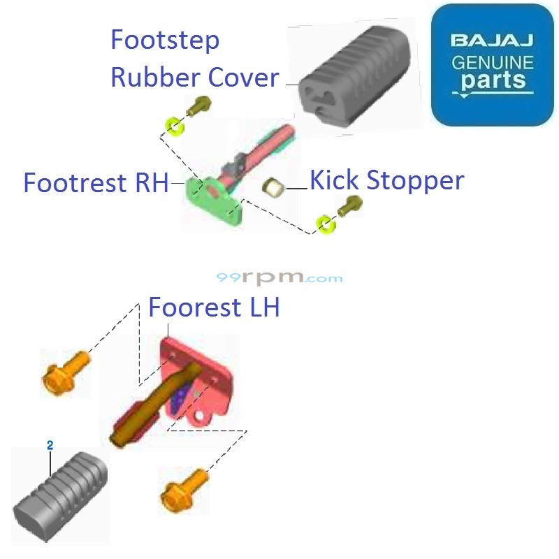 Bajaj Discover 125UG BS4 (2018-20): Front Footrest