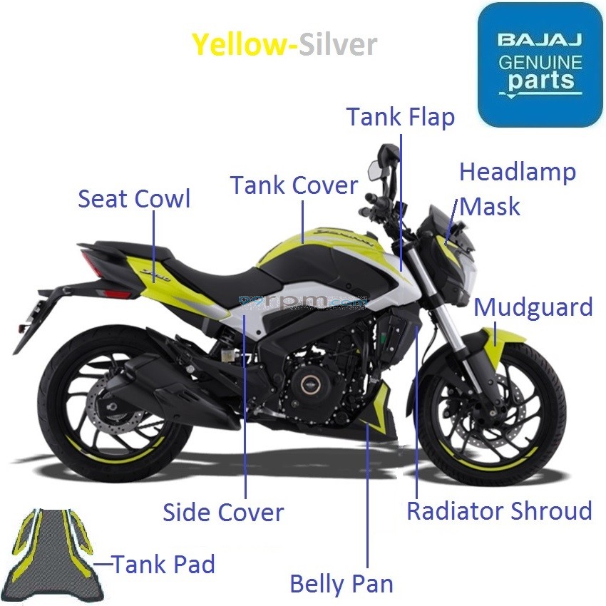 Dominar 250 (2020-23): Yellow -Silver Color Painted Parts