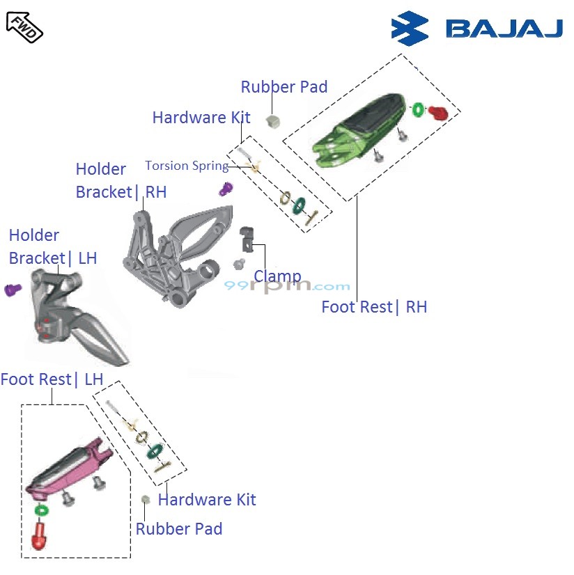 Bajaj Pulsar RS200 (BS3, 2015-16): Front Foot Rest