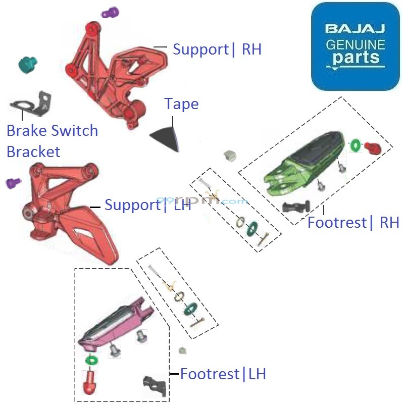 Bajaj Pulsar NS200 (BS4, 2017-19): Front Footrest