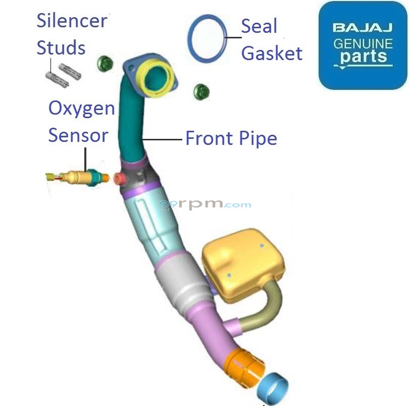 Bajaj Pulsar NS200 (USD Fork, 2023): Front Silencer Pipe