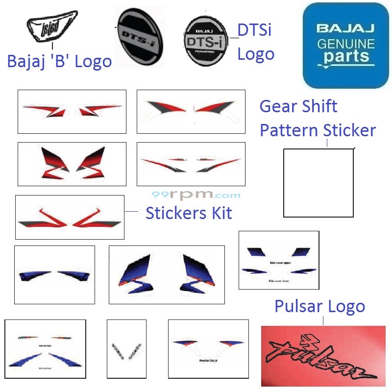 Bajaj Pulsar 150 Twin Disc UG5 BS4 : Printed Decals and Stickers Kit