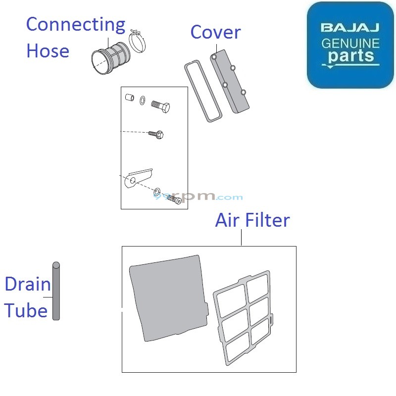 Pulsar 180 UG4 BS3 (2009-16) : Air Cleaner Components