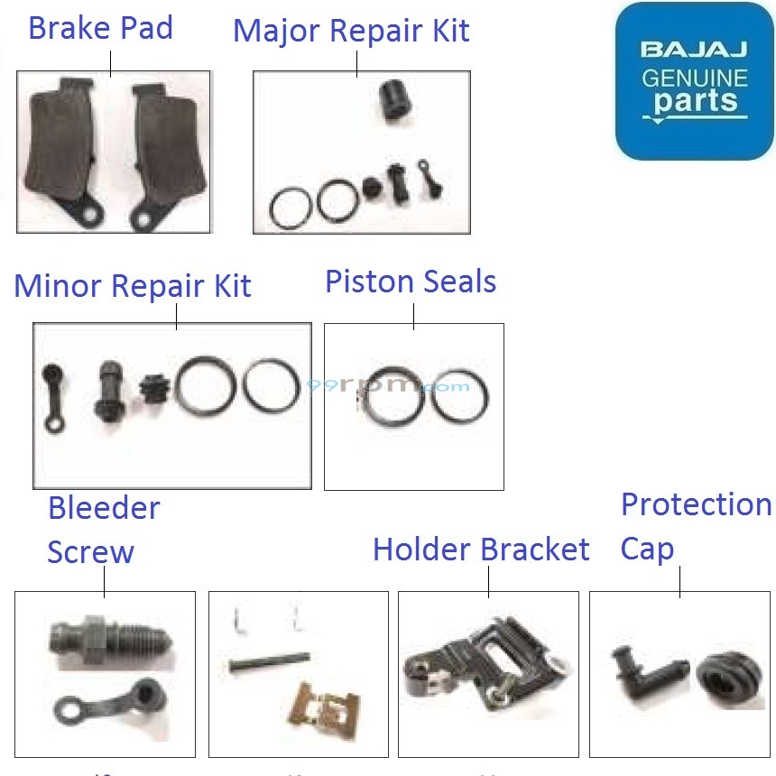 Pulsar 180F BS6(2020-21): Rear Caliper Components