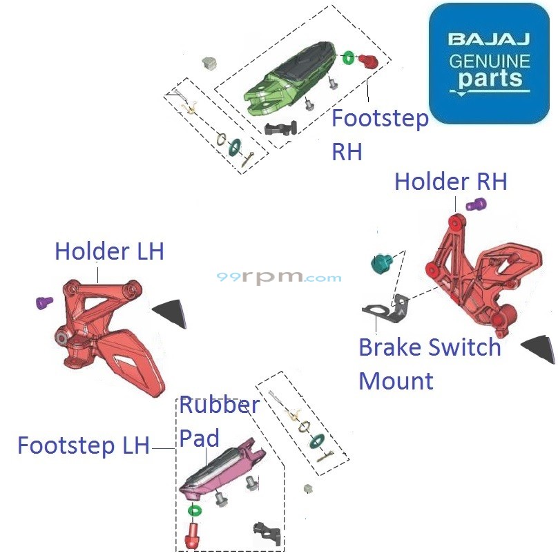 Bajaj Pulsar NS200 (BS6, 2020-2023): Front Footrest