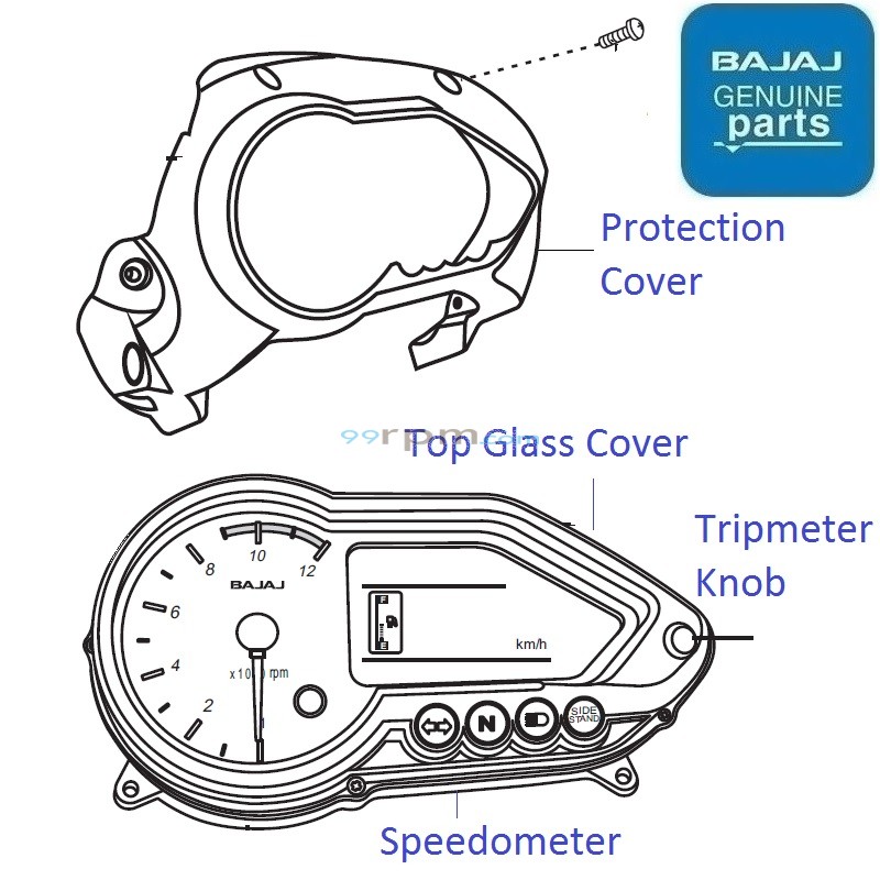Bajaj Pulsar 200 (2007-2009): Speedometer