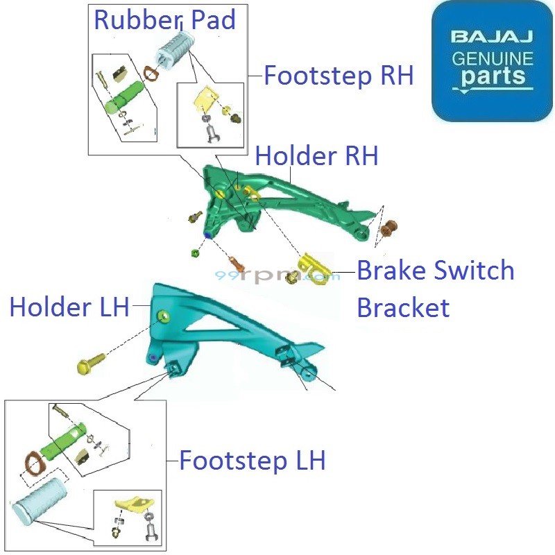 Bajaj Pulsar 220F (BS6, 2020): Front Footrest