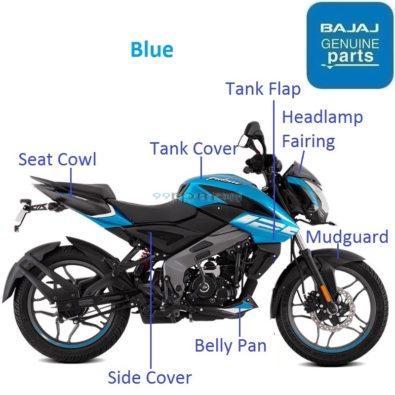 Bajaj Pulsar NS125 (2021-22): Blue Painted Parts