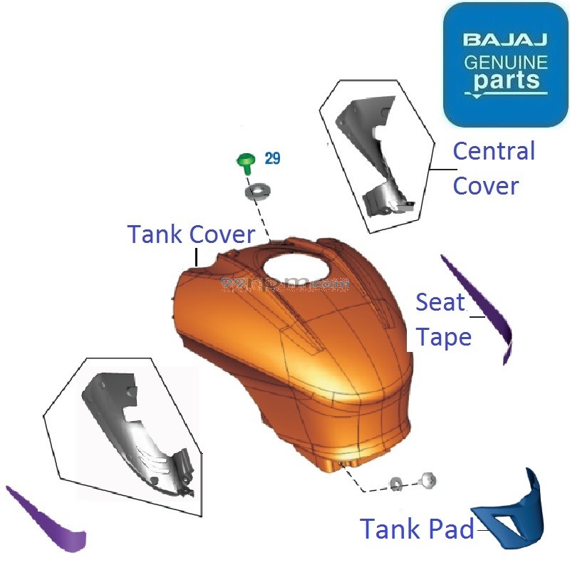 Bajaj Pulsar NS125 (2021-22): Tank Cover