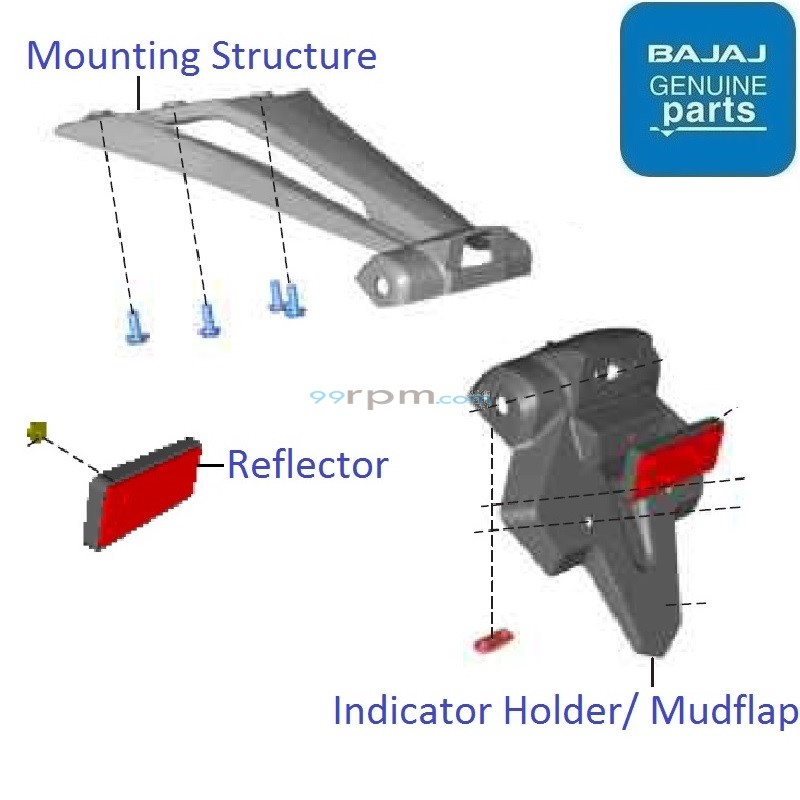 Bajaj Pulsar N160 (Dual ABS, 2022-23): Indicator Holder / Rear Mudflap