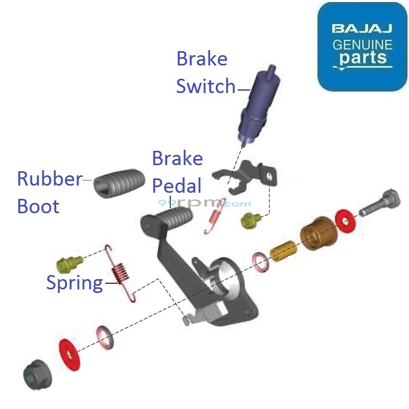 Bajaj Pulsar N160 (Dual ABS, 2022-23): Rear Brake Pedal