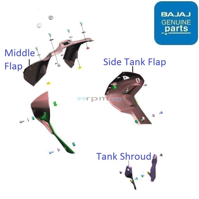 Bajaj Pulsar P150 (Twin Disc, 2022-23): Tank Flap
