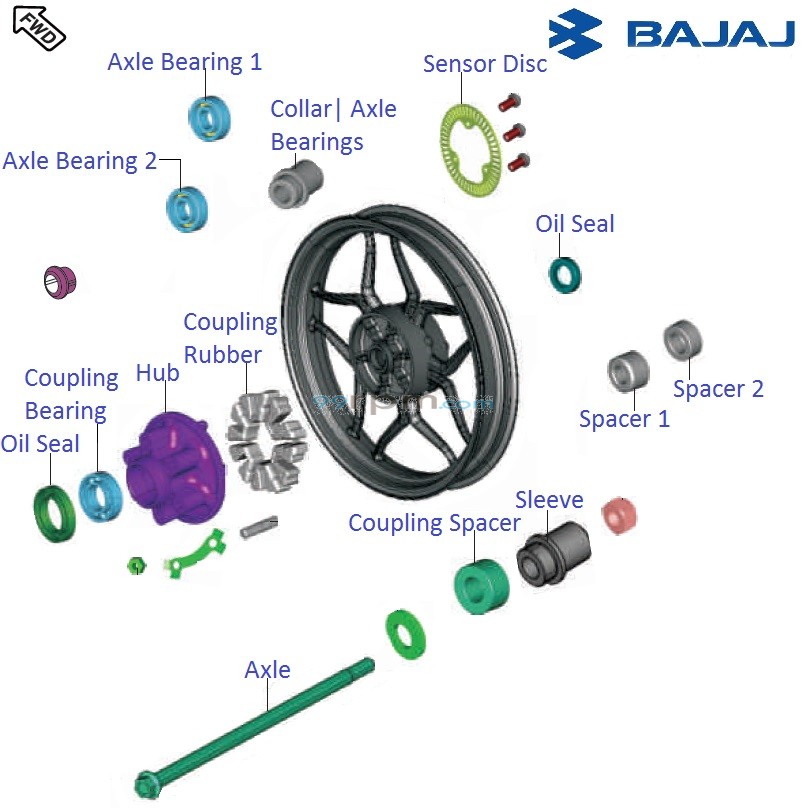 Bajaj Pulsar RS200 (BS3, 2015-16): Rear Wheel Hub