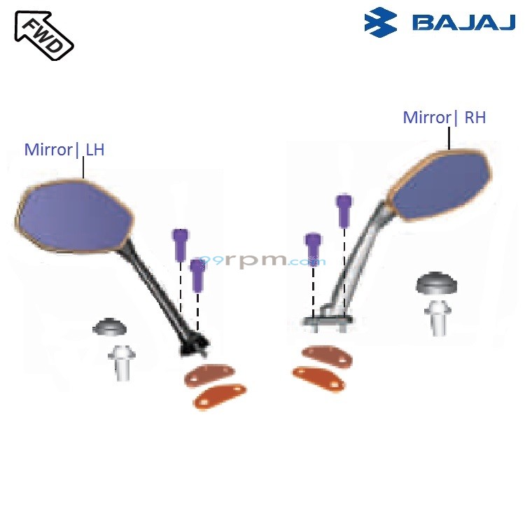 Bajaj Pulsar RS200 (BS3, 2015-16): Rear View Mirror