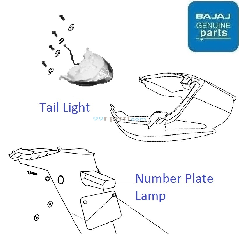 Bajaj XCD 135: Tail Light