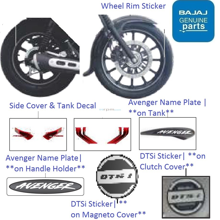 Bajaj Avenger Street 160: Logos & Decals