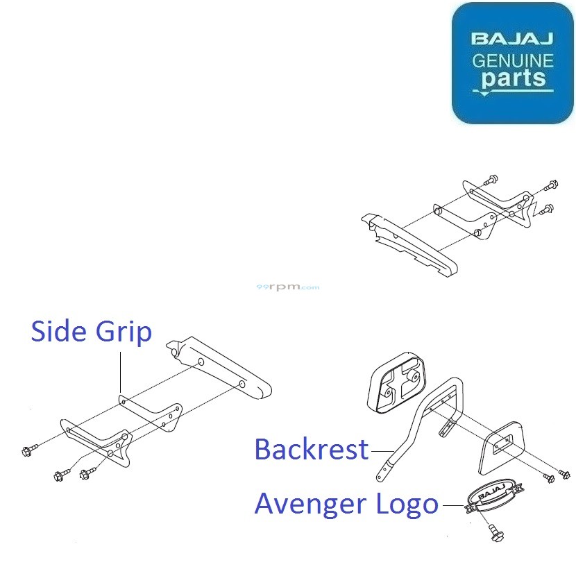 Bajaj Avenger 200 (2007-2010): Seat Grabhandle and Backrest